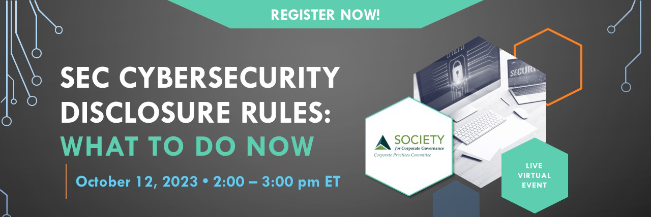 Oct 12 Webinar: SEC Cybersecurity Disclosure Rules